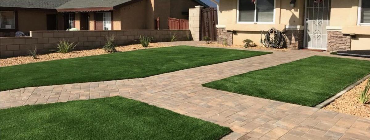 Custom Paved Walkway,, Green-R Turf of Coachella Valley